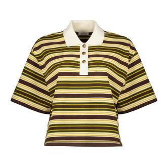Moncler Gestreiftes Baumwoll-Polohemd - - Tops - Damen - Mehrfarbig - M