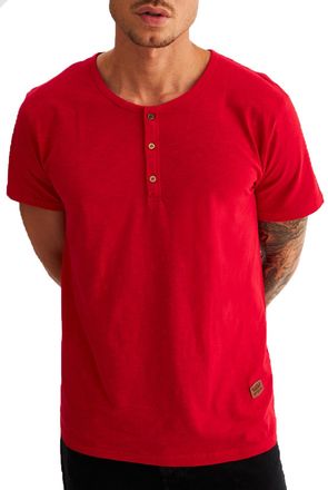 LEIF NELSON T-Shirt Herren Sommer Rundhals-Ausschnitt (Rot, Gr&ouml;&szlig;e XXL), Regular Fit Herren-T-Shirt 100% Baumwolle, Casual Basic M&auml;nner T-Shirt Kurzarm