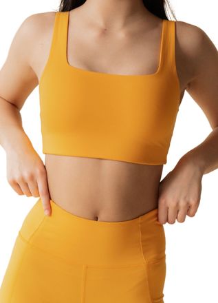 Girlfriend Collective Tommy Sports Bra, Womens Sports Bra Cropped, Square Neck, Without Padding and Underwire, Perfect for Boxing, Running, Training, Sizes XXS-6XL