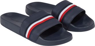 Tommy Hilfiger Damen Global Stripes Slide Fw0fw07555, Blue Space Blue, 36 EU