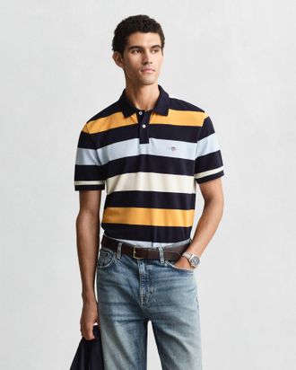 GANT Herren Poloshirt mit Streifen (XXXL) EVENING Blau