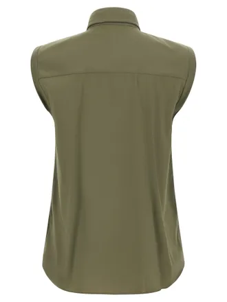 Brunello Cucinelli Monile Trim Collar Blouse - Olive
