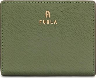 Furla Camelia Kompaktes Portemonnaie S Oliva Grün Strukturiertes Leder Damen