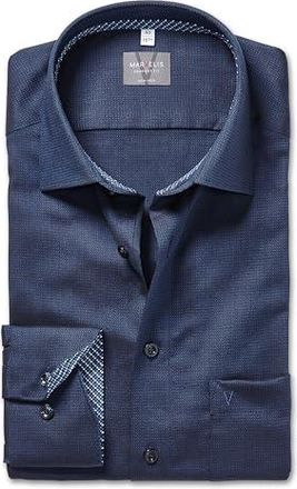 Marvelis Chemise &agrave; manches longues pour homme, coupe confortable, unie, 13 New Kent, Marine 18., 39