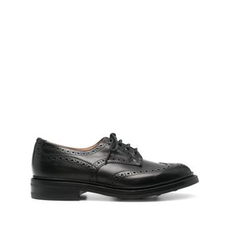 Trickers Schwarze Kalbsleder Schn&uuml;rschuhe mit Dainite Sohle - - Shoes - Herren - Schwarzk - 41 EU