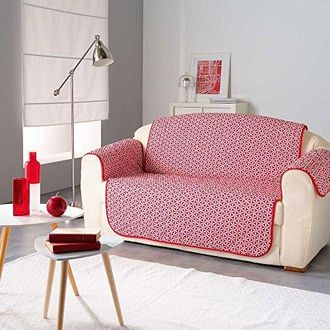 Douceur d'Intérieur Schützt Sofa gesteppt Mikrofaser Kiria rot 223 x 179 cm