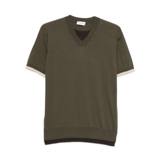 Paolo Pecora Homme, Pulls, Vert, Taille: S Maglia scollo a V