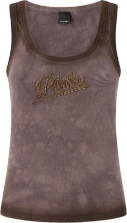 Pinko Pinko, Femme, Tops, Brun, Taille: 40 FR Cosmopolitan Canotta