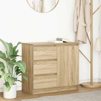 vidaXL Buffet avec tiroir ch&ecirc;ne sonoma 71x35x65 cm bois ding&eacute;nierie Vidaxl