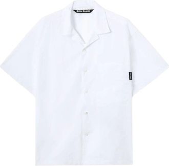 Palm Angels Homme, Chemises, Blanc, Taille: S Logo Shirt