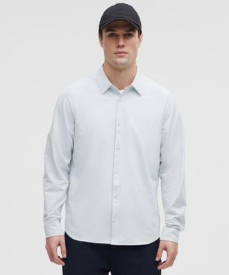 lululemon New Venture Langarmshirt er Classic Fit für Männer - Größe 3XL in Starch Blue