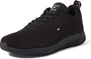 Tommy Hilfiger Baskets De Running Homme Corporate Knit Rib Runner Chaussures De Sport, Noir (Black), 41 EU