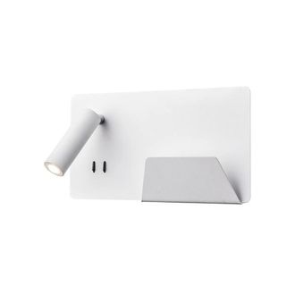 SLV SOMNILA SPOT, Indoor LED Wandaufbauleuchte 3000K wei&szlig; Version rechts inkl. USB Anschluss