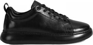 Desa Baskets Man - Tige en Cuir, mod&egrave;le &agrave; Enfiler, Talon Plat, Respirantes | Noir - 41