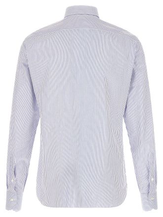Borriello Striped Cotton Poplin Shirt - Blue