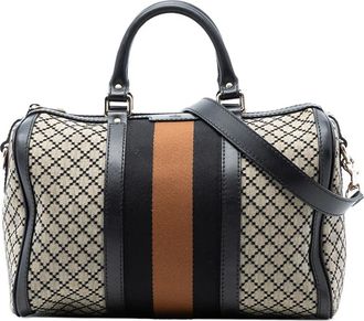 Gucci 2016-2025 Medium Diamante Canvas Web Joy Boston Bag satchel - Braun