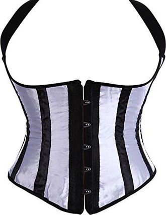 Grebrafan Bustier Serre Taille Corset Ray&eacute; avec Bretelles (EU(32-34) S, Blanc)