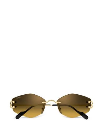 Cartier CT0620S Oval Rimless Sunglasses - Brown