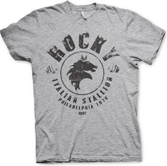 Rocky Officiellement sous Licence Italian Stallion Hommes T-Shirt (Gris-Heather), X-Large