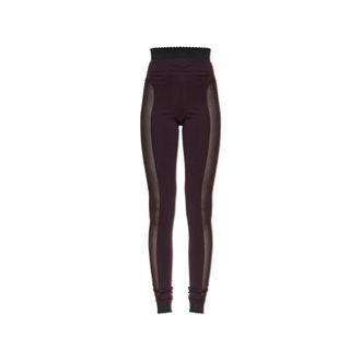 The Attico Femme, Pantalons, Rouge, Taille: 40 FR Leggings &agrave; logo