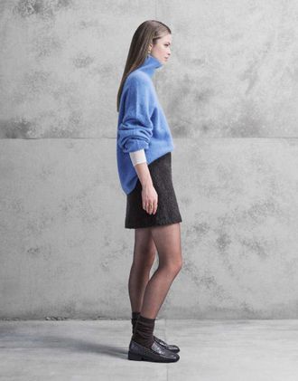 Arket Mini-jupe en laine duveteuse - Marron chocolat-Brown