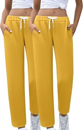 Generic Lot de 2 Pantalon De Running Femme Chic &Eacute;t&eacute; Pant Longue Stretch Tendance Comfy Streetwear D&eacute;tente Mode Costume Classique Basique Taille Elastique 2026