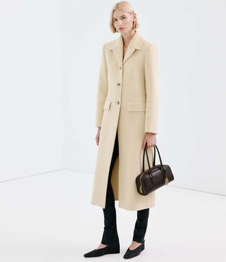 Mango Manteau laine boutons vanille - Femme - XS - MANGO