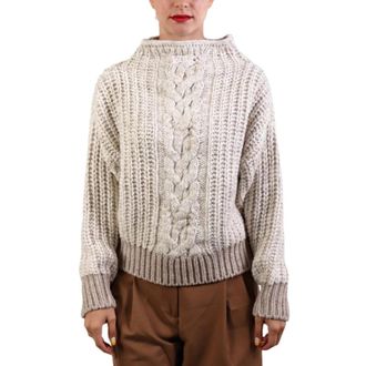 Liu Jo Woll- und Alpakamix-Pullover - - Knitwear - Damen - Beige - M