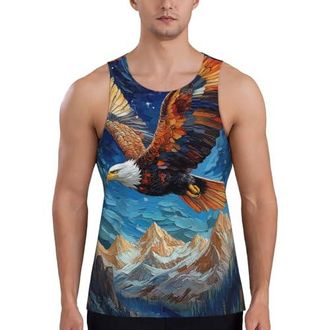 Generic D&eacute;bardeur respirant &agrave; s&eacute;chage rapide sans manches pour homme pour entra&icirc;nement &agrave; la plage S &agrave; 4XL, Pygargue &agrave; t&ecirc;te blanche 14, 4XL