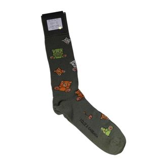 Dolce & Gabbana Gr&uuml;ne Teddyb&auml;r Crew Socken - - Underwear - Herren - Gr&uuml;n - ONE SIZE