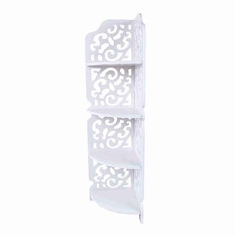 Generic Dioche &Eacute;tag&egrave;re dangle &agrave; 5 Niveaux Sculpt&eacute;e Creuse Blanche &agrave; 4 Niveaux - Biblioth&egrave;que daffichage Triangulaire Moderne pour Salle de Bain et Rangement d