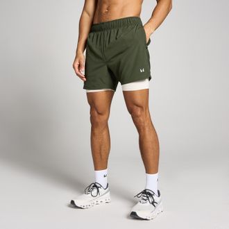 MyProtein Short 2-en-1 Training homme MP 5 - Vert for&ecirc;t - XS