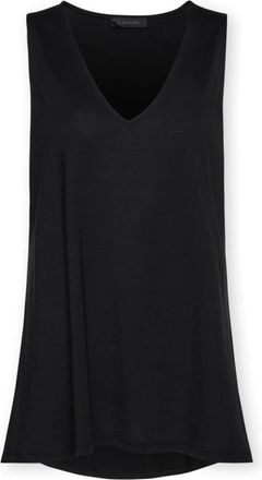 Elena Miro Femme, Tops, Noir, Taille: 44 FR Top sans manches en lyocell m&eacute;lang&eacute; avec col en V
