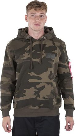 Alpha Industries Herren Back Print Hoody Kapuzensweat Kapuzenpullover, Olive Camo, XS