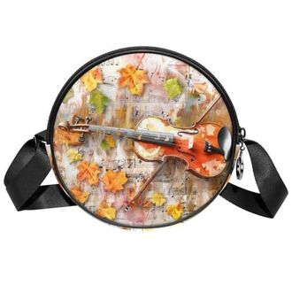 Generic Circle Sac &agrave; bandouli&egrave;re pour femme, petit sac &agrave; bandouli&egrave;re en &eacute;rable avec fermeture &eacute;clair, bretelles r&eacute;glables, sac &agrave; main rond d&eacute;contract&eacute; pour fe