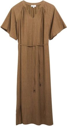 s.Oliver Midikleid Kleid Strukturiertes Viskosemix-Kleid im Relaxed Fit
