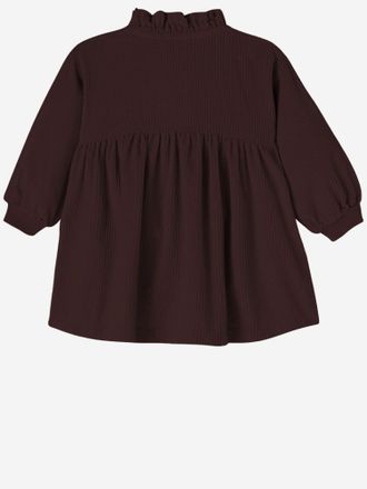 1+ in the family Girls Dress Nathalie Cotton Velvet Bordeaux