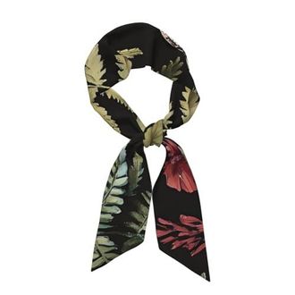 Generic &Eacute;charpe papillon champignon pour femme - &Eacute;charpe tour de cou pour sacs &agrave; main, fleurs de for&ecirc;t, feuilles - En satin de soie - Pour le sport, le yoga e