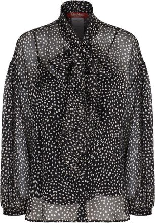 Max Mara sheer polka-dot blouse - Schwarz