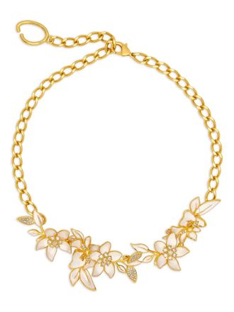 Oscar De La Renta Halskette mit Kristallblumen - Gold