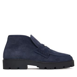 Tommy Hilfiger Stiefeletten Tommy Hilfiger Th Enamel Charm Loafer Boot FW0FW09680 Dunkelblau