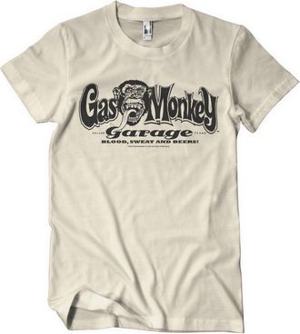 Gas Monkey Garage Offizielles Lizenzprodukt Logo Herren-T-Shirt (Khaki), XX-Large