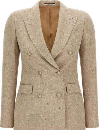Tagliatore Femme, Vestes, Beige, Taille: 36 FR Parigi Double-Breasted Blazer