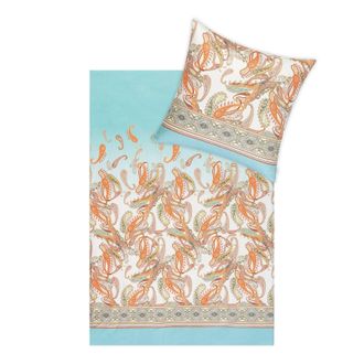 ESTELLA Mako Interlock Jersey Bettw&auml;sche Siena Azur 1 Bettbezug 155 x 200 cm + 1 Kissenbezug 80 x 80 cm