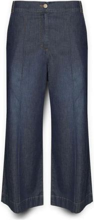 Elena Miro Femme, Jeans, Bleu, Taille: 48 FR Jean court en chambray