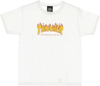 Thrasher Flame Tee Kinder T-Shirt - - Tops - Herren - Wei&szlig; - XS