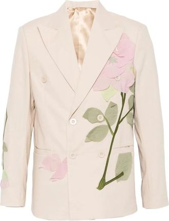 KidSuper Studios Homme, Vestes, Beige, Taille: XL Sut-08 Flower Applique Suit Top