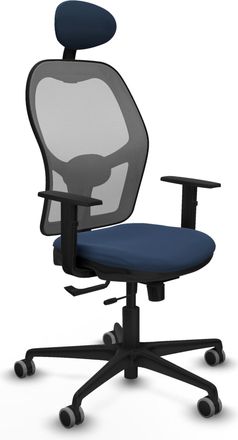 Piqueras y Crespo Jorquera Schreibtischstuhl mit 1D-Armen, h&ouml;henverstellbarer Lendenwirbelst&uuml;tze und festem Kopfteil, ausgestattet mit Syncro/Traslack und injiziertem S