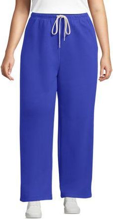 Lands End Jogginghose mit geradem Bein SERIOUS SWEATS, Damen, Gr&ouml;&szlig;e:52-54 plus, Blau, Baumwoll-Mischung/Polyester-Mischung, by Lands End