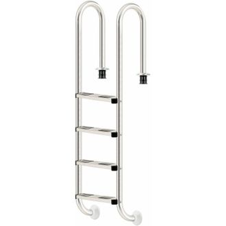No Brand Zelsius Edelstahl Poolleiter mit 4 Stufen, 50,2 x 36,5 x 183 cm, mit Rutschsicherung, Pool Einstieg